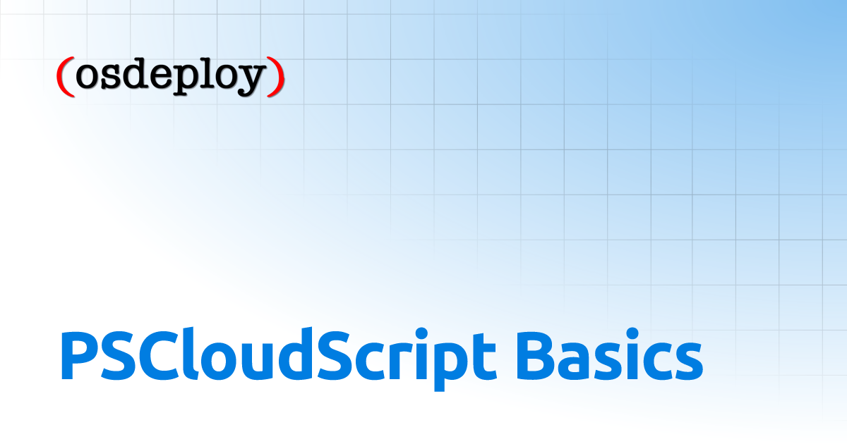 PSCloudScript Basics | osdeploy.com